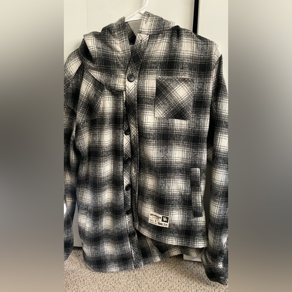 YoungLA | Sweaters | Young La Flannel Hoodie Size Small White And Black ...